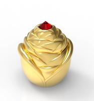 China Custom Floral Zinc Alloy Perfume Bottle Cover 22x36.8x34.6mm for 15ml Glass Bottle for sale