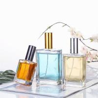 China 10ml 15ml 30ml 50ml 100ml Flat Square Perfume Oil Spray Bottle - Luxury Glass Material with Custom Colors for sale