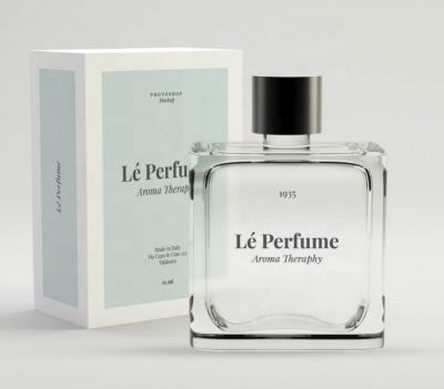 China Flat Square Perfume Oil Spray Bottle Glass Luxury Empty - 30ml 50ml Capacity Custom Colors Available for sale