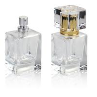 China 30ml 50ml Rectangle Frosted Perfume Glass Bottle with Custom Colors and Multiple Cap Options for sale