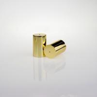 China Custom Luxury Plastic Perfume Caps UV Gold Finish 18/410 to 24/415 Capacity with 0.11-0.3mL/t Discharge Rate for sale