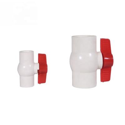 China STANARD Length 1.0MPA Pressure PVC Ball Valve Socket for Plumbing Material Manufacture for sale