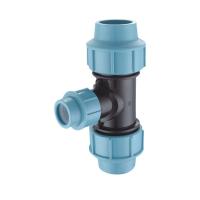China Water Pipe Fittings HDPE Fittings DN 110 PP Compression Fitting for Blue Water Supply for sale