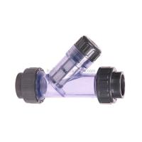 China Industry 1 Inch Transparent PVC Y-Strainer with Socket/Thread Connection and Handle for sale
