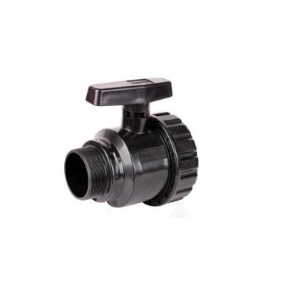 China Manufacture Black PVC Ball Valves 50 mm Female Male Moulding Service 1.0MPA Pressure for sale
