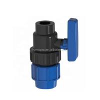 China 32mm Blue PP Compression Ball Valve for Water Media OEM Supported by Plastic Valve for sale
