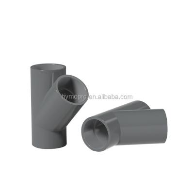 China DIN Standard PVC Pipes and Fittings for Plumbing PN10 Y Tee Fittings Length STANDARD for sale