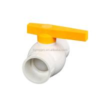 China Moulding Processing Service ASTM/DIN Standard 1/2 Inch PVC Ball Valve with Yellow Handle for sale