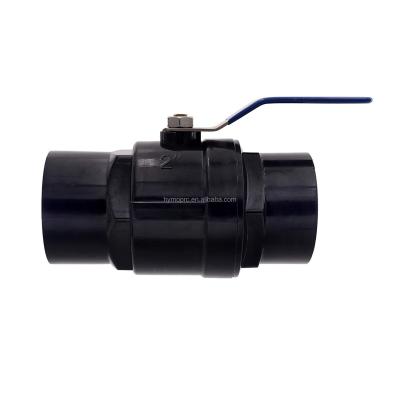 China Customize 1.5 Inch Black Color Plastic PVC Ball Valve with OEM Service and Material for sale