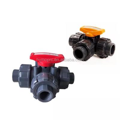 China 1 Inch 3 Way PVC True Union Ball Valve with ABS Handle from Manufacture for sale
