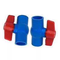 China Standard Length PVC Ball Valve 1.5 Inch for Irrigation Blue Color and Material for sale