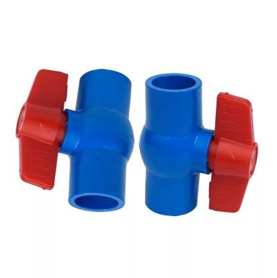 China Standard Length PVC Ball Valve 1.5 Inch for Irrigation Blue Color and Material for sale