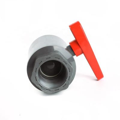 China Plumbing Material Manufacture 3 Inch PVC Ball Valve with Threaded Design and Standard Length for sale
