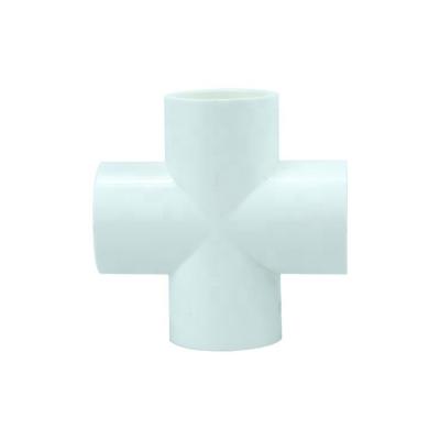 China Schedule 40 3/4 Inch PVC 4-Way Cross Fittings in Astm D1785 Standard for Water Supply for sale