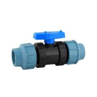 China Plastic Valve Manufacture Long-Lasting 32mm Blue PP Compression Valve for Irrigation for sale
