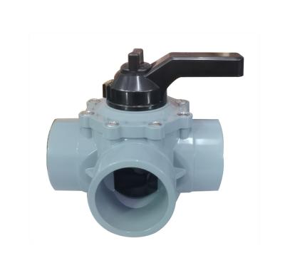 China OEM Plastic Three Way Valve for Swimming Pool 11/2 PVC White Grey Color for sale
