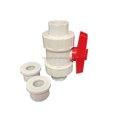 China Standard Thickness White PVC Ball Valve 1/2 for General Application and OEM Selection for sale