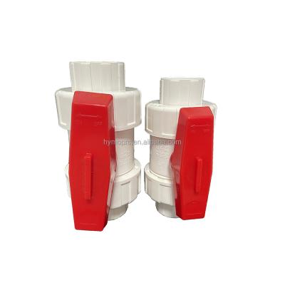 China White Color DIN PVC Valve Plastic Socket UPVC Ball Valve Union Types with OEM Service for sale