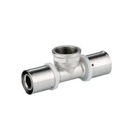 China 16mm Female Tee Fittings PEX Pipe Press Fitting for Customized Plumbing Needs for sale