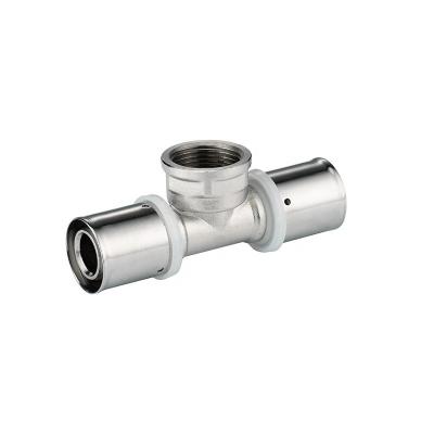 China 16mm Female Tee Fittings PEX Pipe Press Fitting for Customized Plumbing Needs for sale