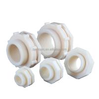 China 25mm Bulkhead Union Forged Plastic Water Tank Connector with Flange OEM Supported for sale