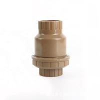 China Plastic Valve 1 Inch Brown Color Vertical PVC Ball Check Valve with Pressure 1.0MPA for sale