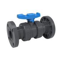 China PP Ball PVC Double Union Ball Valve for 1 Inch Pipe 1.0MPA Pressure and EPDM O-ring for sale