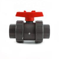 China PP Ball PVC Double Union Ball Valve for 1 Inch Pipe 1.0MPA Pressure and EPDM O-ring for sale