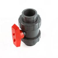 China PP Ball PVC Double Union Ball Valve for 1 Inch Pipe 1.0MPA Pressure and EPDM O-ring for sale