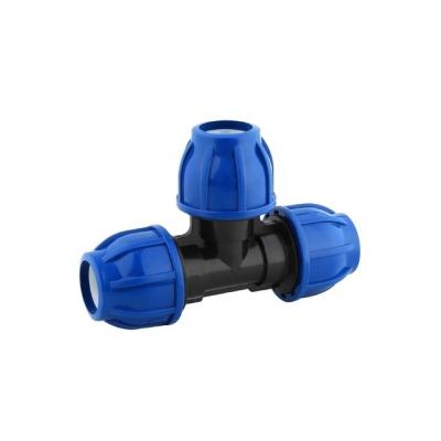 China 20-110MM PP Equal Tee Compression Fittings for Sustainable Agriculture Irrigation for sale