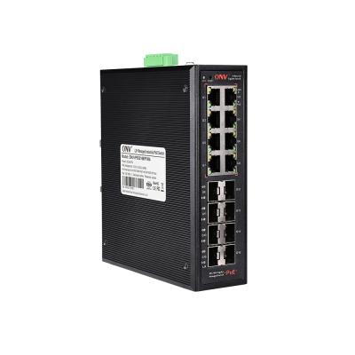 China 16 Port Gigabit Easy Managed Industrial PoE Switch With IEEE802.3af/At PoE Standard for sale