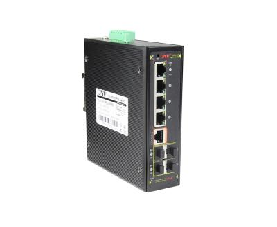 China 8 Port Gigabit Managed Industrial PoE Fiber Switch DIN Rail With 30W Per Port for sale