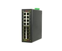 China 16 Port Gigabit Industrial PoE Switch Vibration Resistant for Long Distance Networks for sale