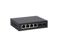 China 6 Port Gigabit PoE Switch With 30W PoE Per Port And Gigabit Uplink SFP Ports for sale