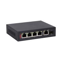 China 6 Port Gigabit PoE Switch 30W Per Port 12Gbps Switching Capacity For IP Surveillance for sale