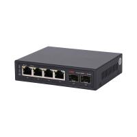 China 6 Port Gigabit PoE Switch With SFP Fiber Ports For High Power Network Devices for sale