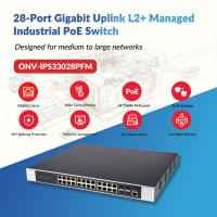 China 28 Port Gigabit Managed Industrial PoE Switch Desktop Install Wide Temperature Design for sale