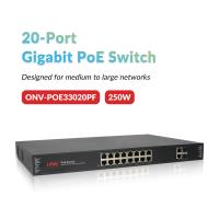 China 20 Port Gigabit PoE Switch Unmanaged IEEE802.3af IEEE802.3at Support For IP Camera for sale