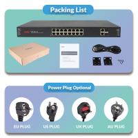 China 20 Port Gigabit PoE Switch Unmanaged IEEE802.3af IEEE802.3at Support For IP Camera for sale