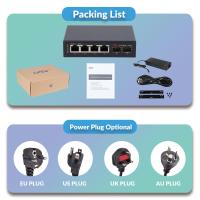 China 6 Port Gigabit PoE Switch With 30W PoE Per Port And Gigabit Uplink SFP Ports for sale