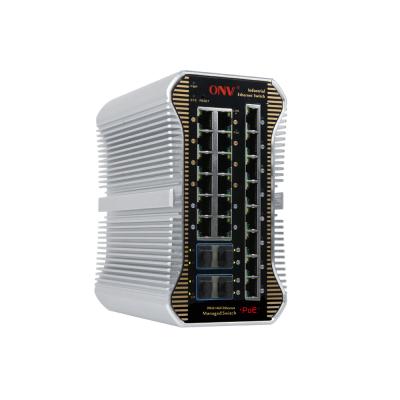 China 24-port 10G Uplink Managed Industrial PoE Switch with IEEE802.3af/at PoE Standard for sale
