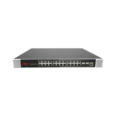 China 28 Port Gigabit Managed Industrial PoE Switch Desktop Install Wide Temperature Design for sale