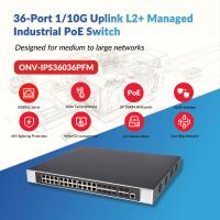 China 36 Port 10G Uplink Managed Industrial PoE Switch L2+ Network Management Functions for sale