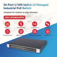 China 36-port 10G Uplink Managed Industrial PoE Switch with IEEE802.3af/at Standard for sale