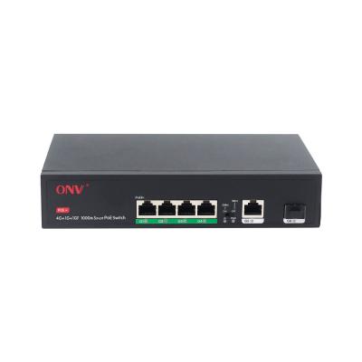 China Plug And Play 6 Port PoE Switch With 30W PoE+ Power And Gigabit Uplink for sale