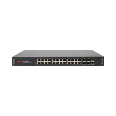 China 28 Port Gigabit Managed PoE Switch 600W Total Power For IP Surveillance Systems for sale