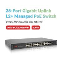 China 28 Port Gigabit Managed PoE Switch 600W Total Power For IP Surveillance Systems for sale