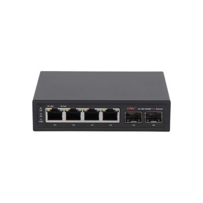 China 6 Port Gigabit PoE Switch With 30W PoE Per Port And Gigabit Uplink SFP Ports for sale