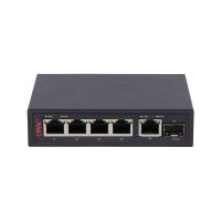China Unmanaged 6 Port Gigabit PoE Switch With SFP Fiber Port For High Power Networking for sale