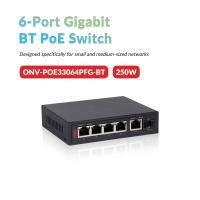 China Unmanaged 6 Port Gigabit PoE Switch With SFP Fiber Port For High Power Networking for sale